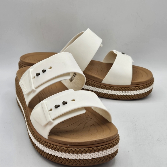 CROCS | Shoes | Crocs Brooklyn Buckle 225 Wedge 5 Platform Two Strap ...
